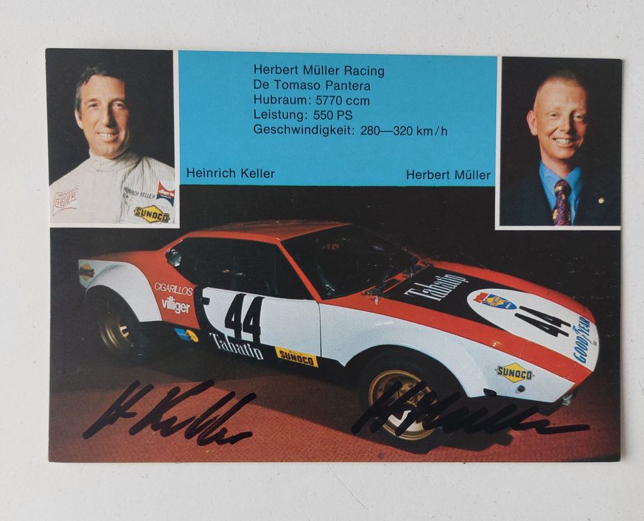 Autogrammkarte Herbert Müller Heinrich Keller De Tomaso (Gebraucht) in Schenkon für CHF 30 – mit ...