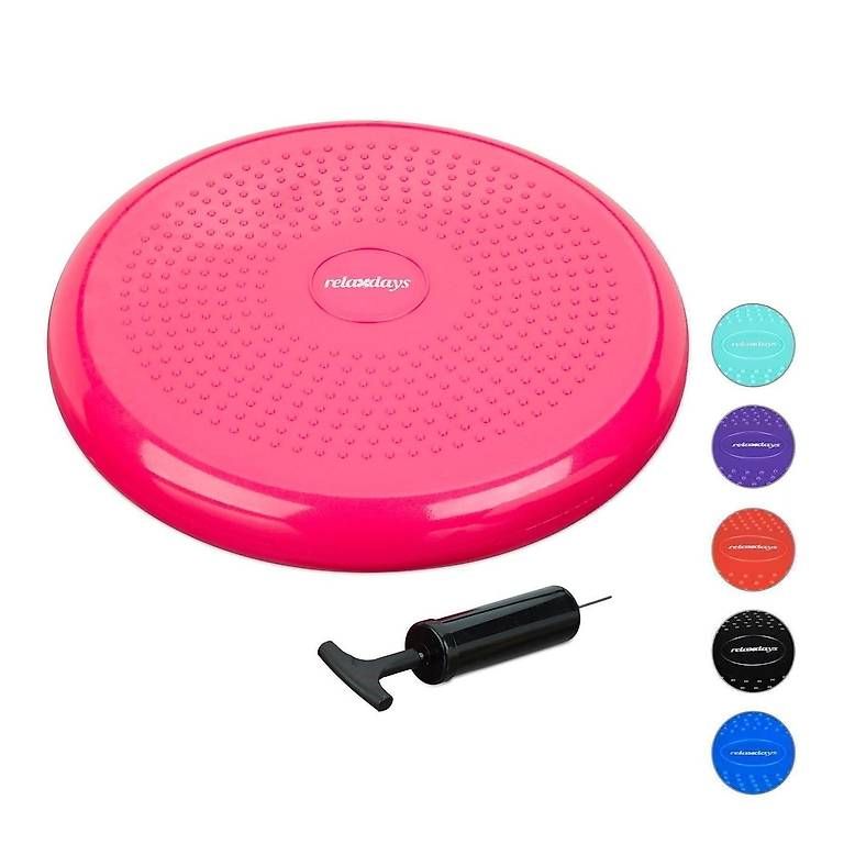 Balance Kissen 33cm mit Luftpumpe pink + 2 Massagebälle (Neu und ...