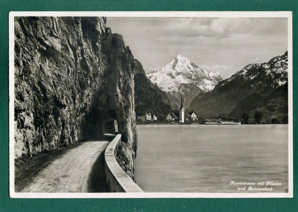 Axenstrasse mit Flüelen und Bristenstock, 1937 | Kaufen auf Ricardo