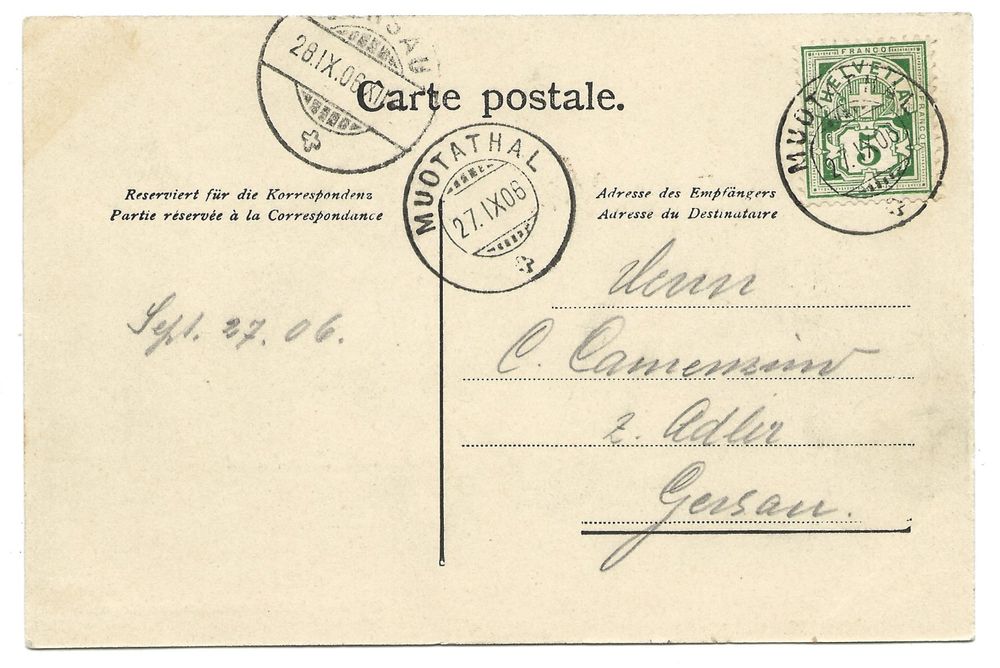 Gruss aus dem Muotathal (SZ) Gasthaus zum Hirschen - 1906 | Kaufen auf ... Gruss aus dem Muotathal (SZ) Gasthaus zum Hirschen - 1906 | Kaufen auf ...