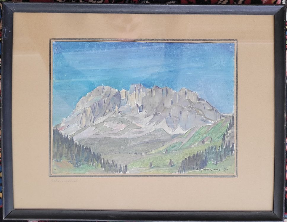 Rudolf Dürrwang: Orig. Gemälde Scheienfluh Graubünden 1931 (Gebraucht) in Basel für CHF 99 – mit ...