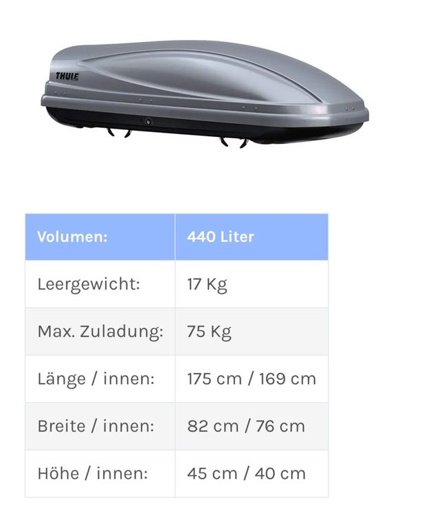 THULE ATLANTIS 200 DACHBOX (Gebraucht) in Oftringen für CHF 200 – nur ...