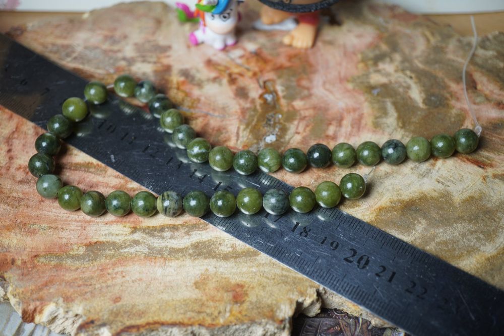 Nephrit Jade Grün 8mm Strang TOPSTONE ab 1.- | Kaufen auf Ricardo