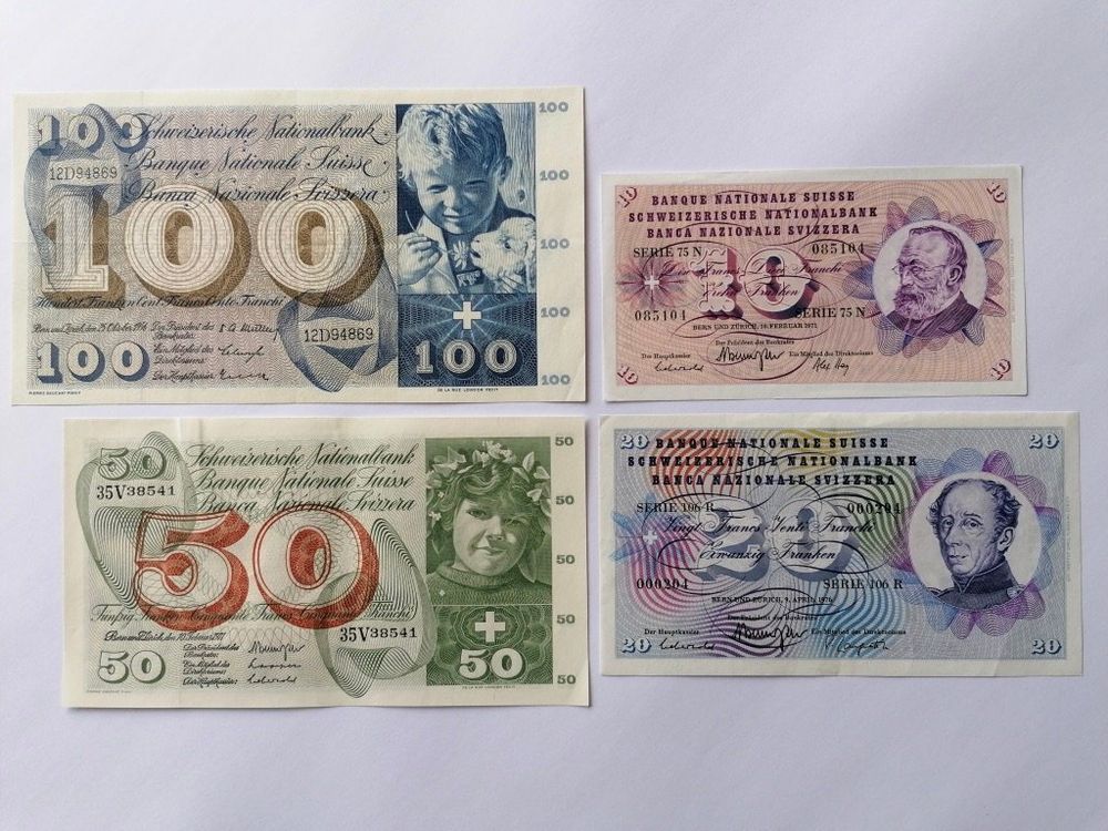 100.- 50.- 20.- et 10.- chf Billets de banque Suisse | Kaufen auf Ricardo