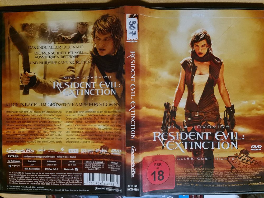 Resident Evil Extinction - DVD (FSK 18) (Gebraucht) in Dintikon für CHF ...