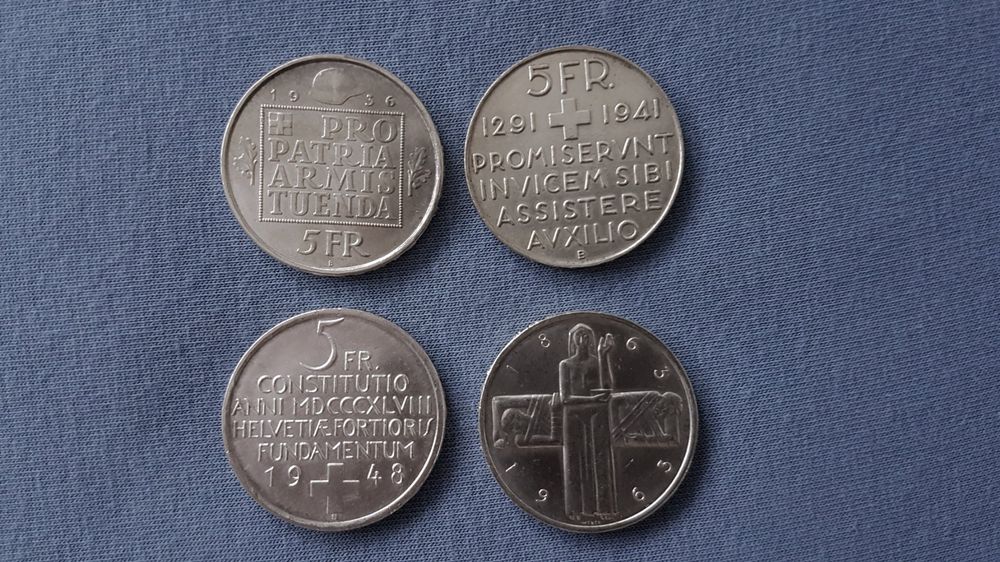 4x5 Fr Silber Gedenkmünzen 1936-1941-1948-1963 ab nur 1 Fr ! (Gebraucht) in Camignolo für CHF 43 ...
