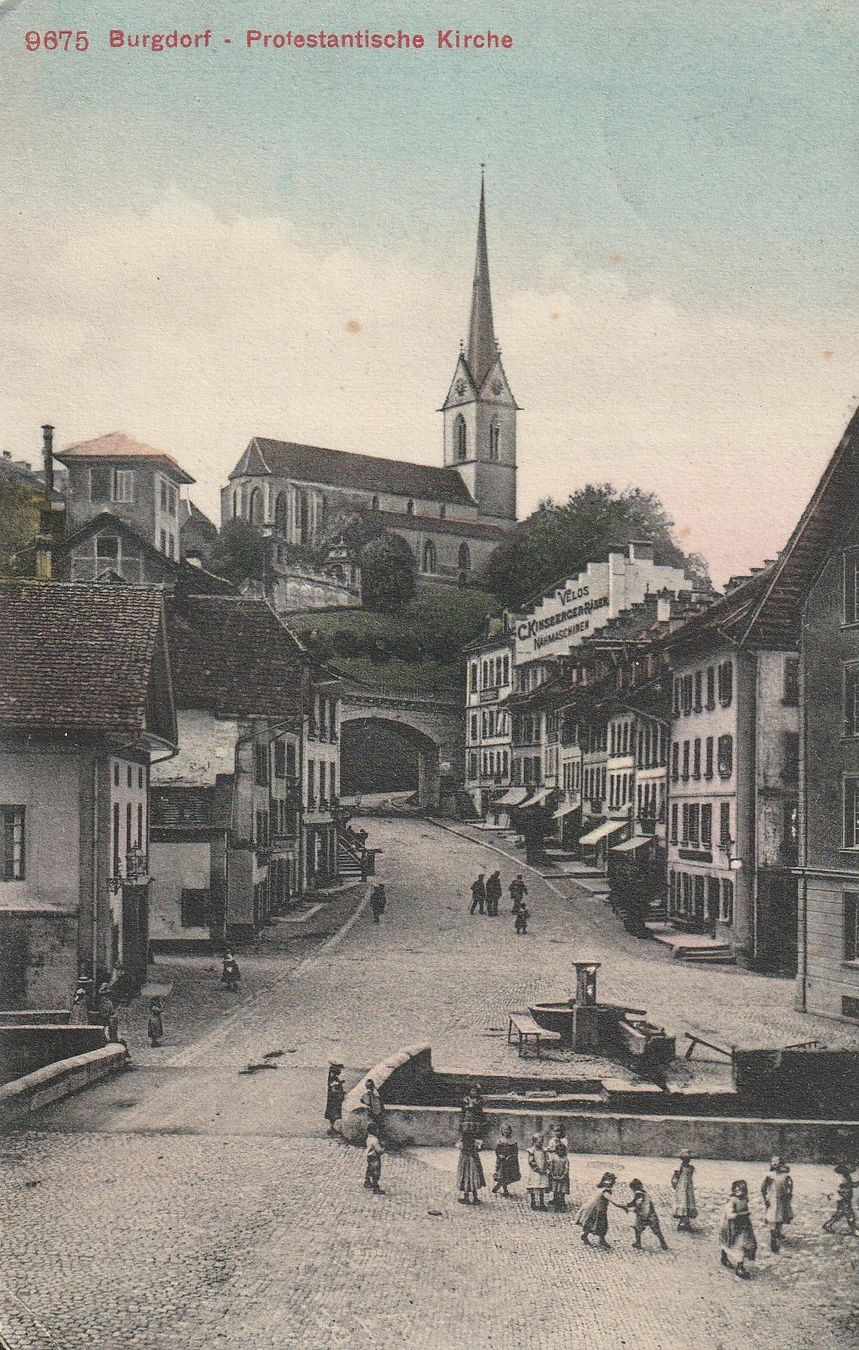 Burgdorf um 1910 Protestantische Kirche koloriert früh selte (Gebraucht ...
