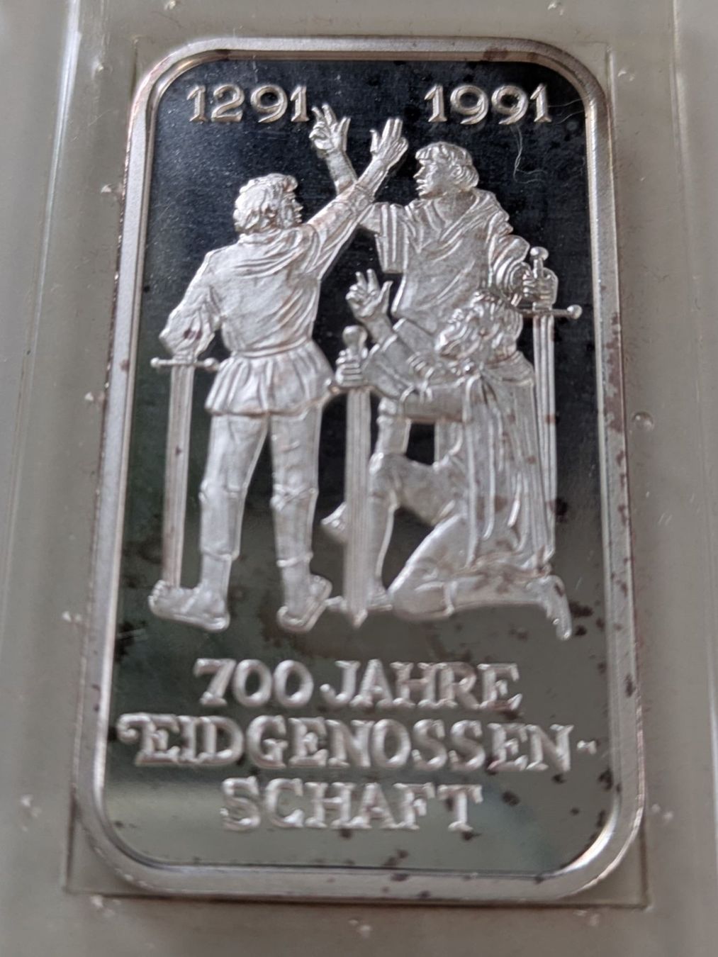 1 oz. / Unze Silber Barren Rütlischwur Argor Heraeus 999 (Gebraucht) in ...