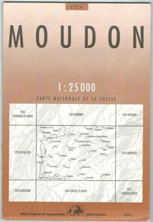 Landkarte Moudon 1993 (Gebraucht) in Zürich für CHF 2 – mit Lieferung ...