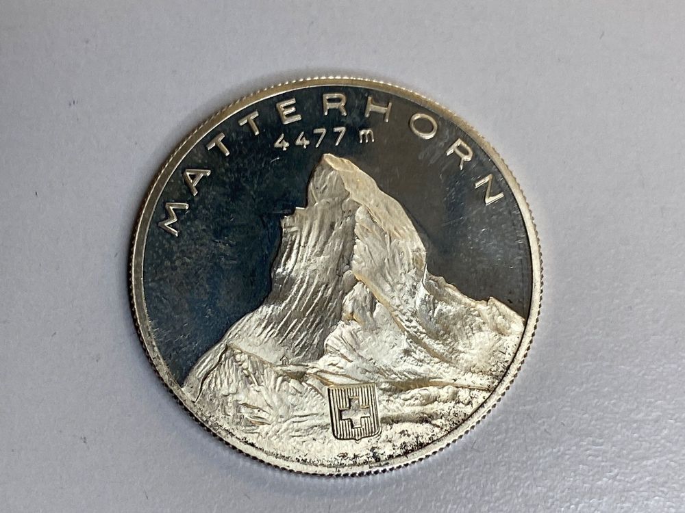 Schweizer Medaille Silber 900 15g Matterhorn Edward Whymper | Kaufen ...