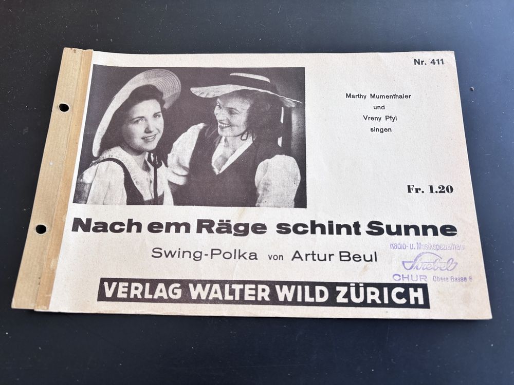 Nach em Räge schint Sunne Historisches Notenblatt (Gebraucht) in Zürich ...