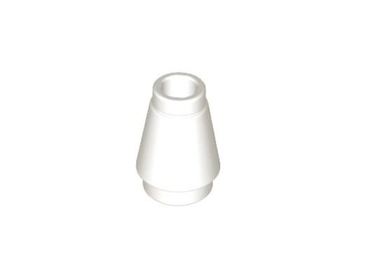 LEGO - 100x White Cone 1x1 with Top Groove - 4589b - NEW (Neu (gemäss ...