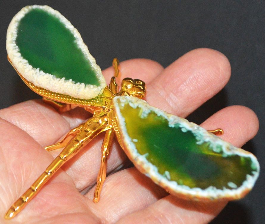 Deko Heilstein K-290 – Libelle – Grüne Achat Scheiben (Neu und originalverpackt) in Goldiwil ...