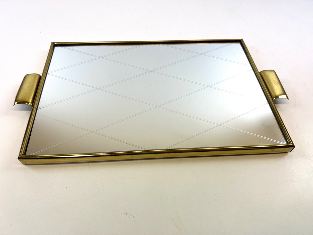 MID-CENTUTRY Spiegeltablett / Servier-Tablett: Rauteschliff (Gebraucht ...