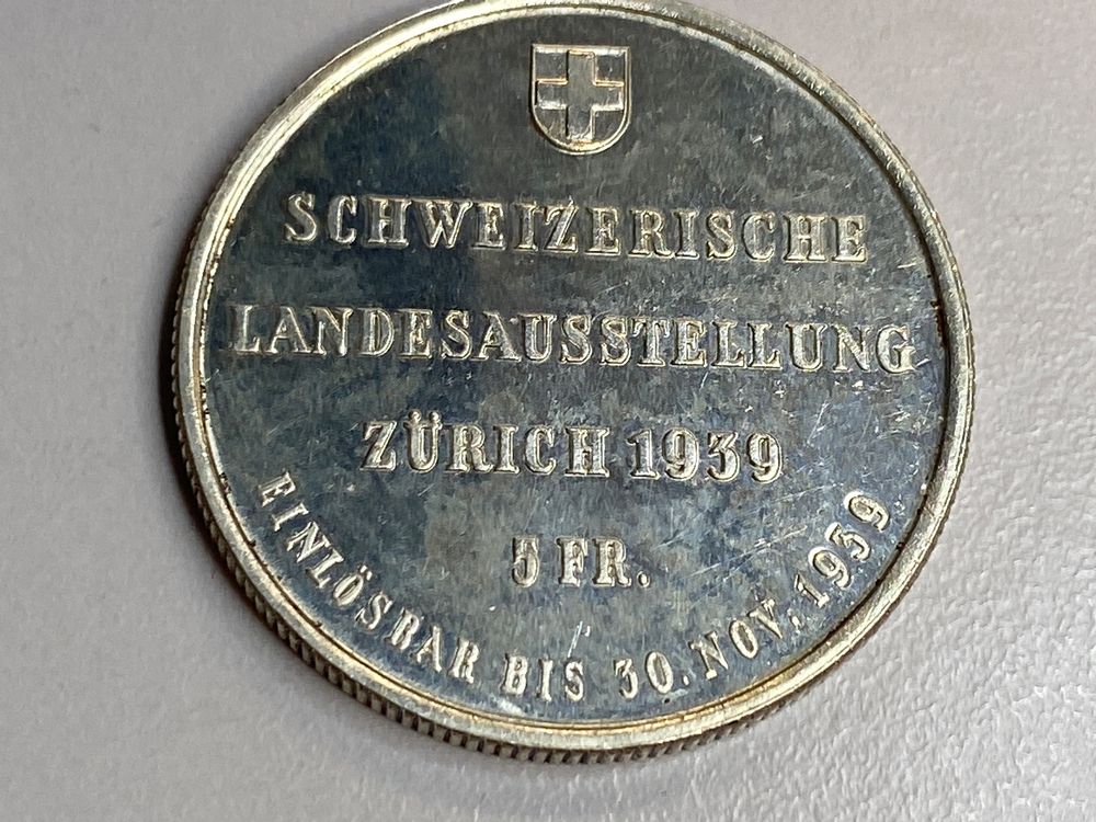 5 Fr. Schweiz Silber Landesausstellung Zürich 1939 | Kaufen auf Ricardo