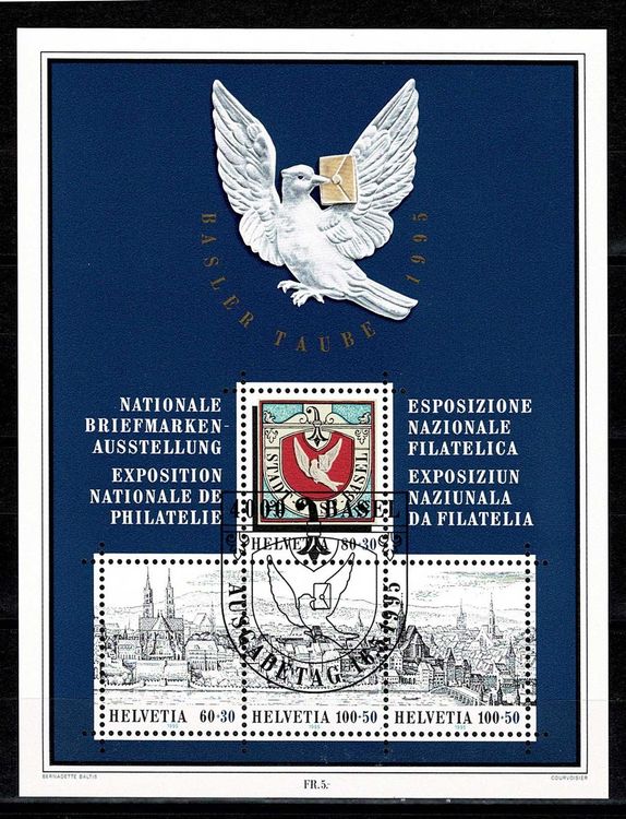 1995 Basler Taube-Block Nr. W79 mit ET-ʘ (Neu (gemäss Beschreibung)) in Nuglar für CHF 1.9 – mit ...