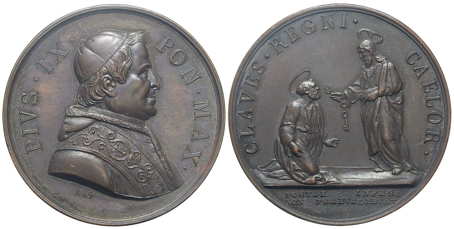 b- Rom, Pius IX., Medaille o.J. (1846), Election (Gebraucht) in Chiasso ...