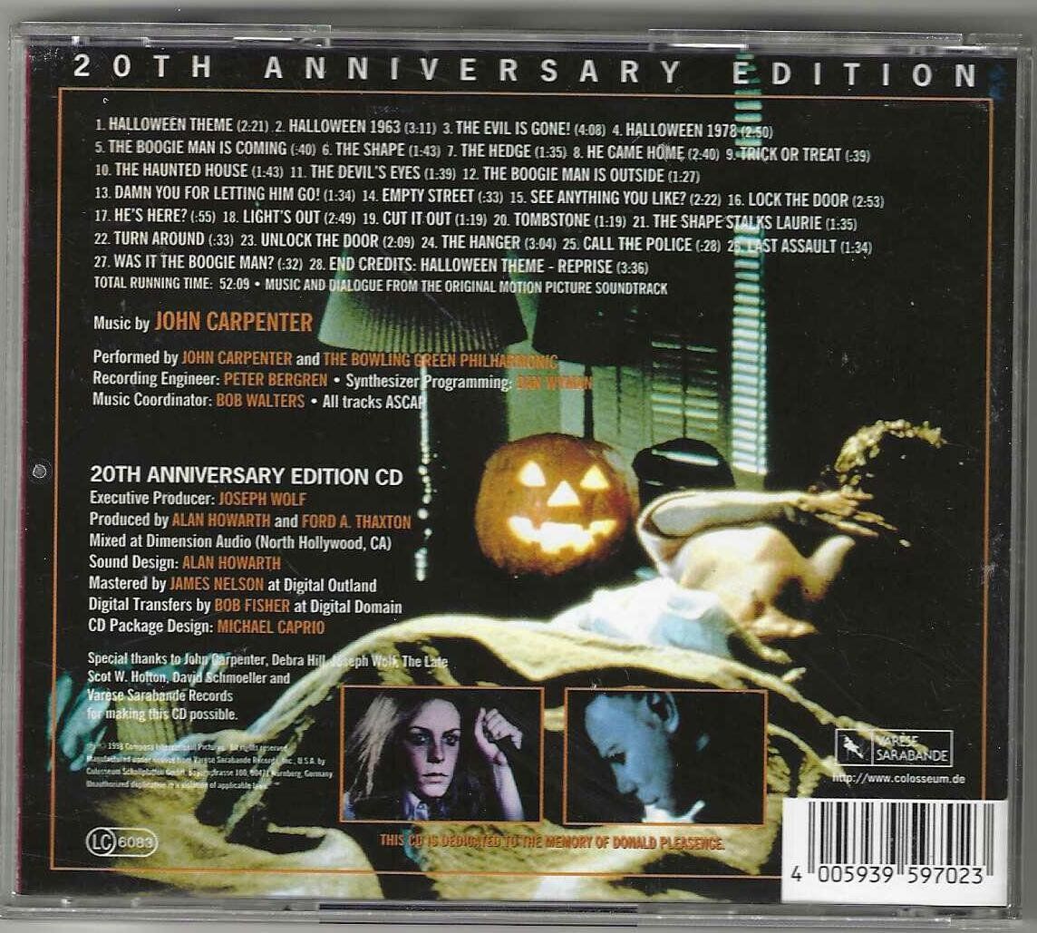 John Carpenter – Halloween - 20 th Anniversary Edition (Gebraucht) in ...