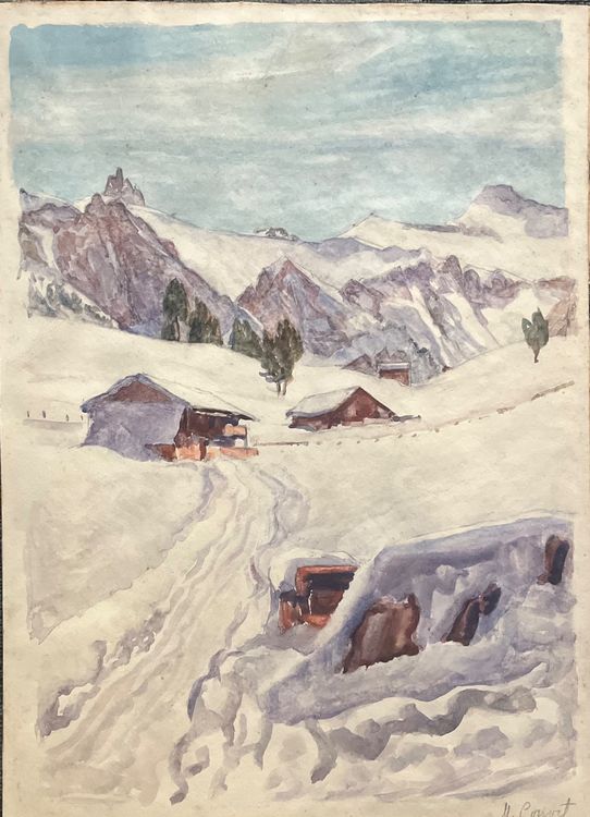 Winterlandschaft Gemälde, signiert | Kaufen auf Ricardo