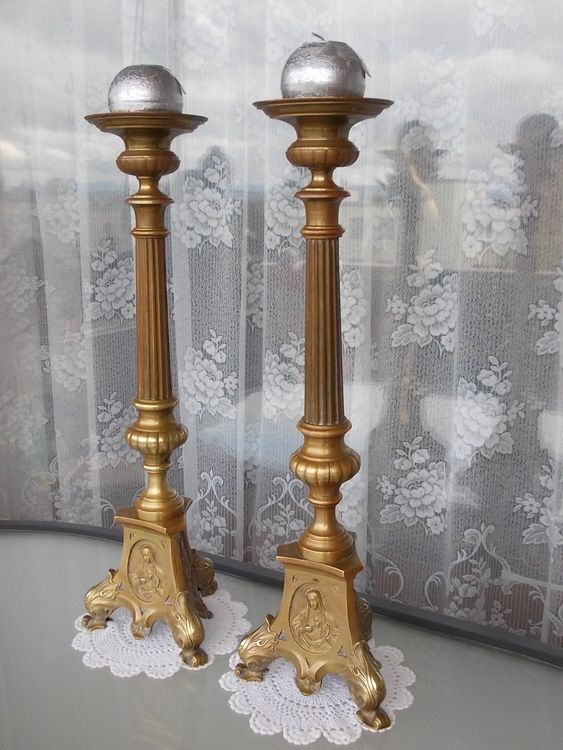 1 Paar alte 60cm Kirchen Altar Messing Kerzenständer 4595gr. (Gebraucht) in Ostermundigen für ...