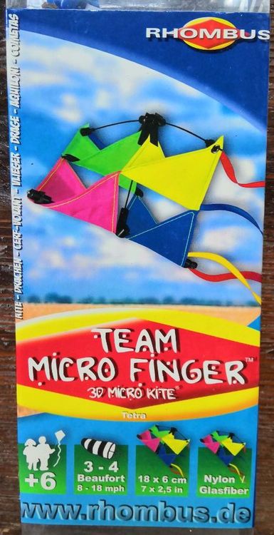 Rhombus Team Micro Finger Tetra Microkite (Neu und originalverpackt) in ...