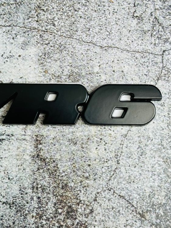 VW VR6 Emblem Schriftzug Logo aus Metall NEU Schwarzmatt | Kaufen auf ...