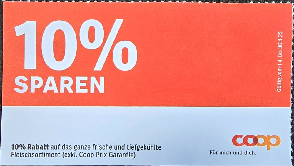 Gutschein 10%Rabatt Coop Supermarkt Fleisch | Kaufen auf Ricardo
