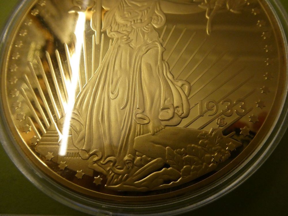 USA 1933 Liberty, 20 Dollars - Replika 70 mm vergoldet, PP (Neu (gemäss Beschreibung)) in ...