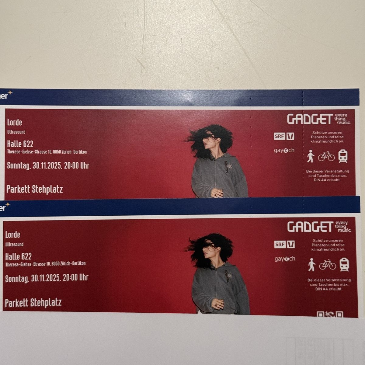 1 Stehplatz LORDE Ticket Halle 622 Zürich 30.11. (Neu und ...