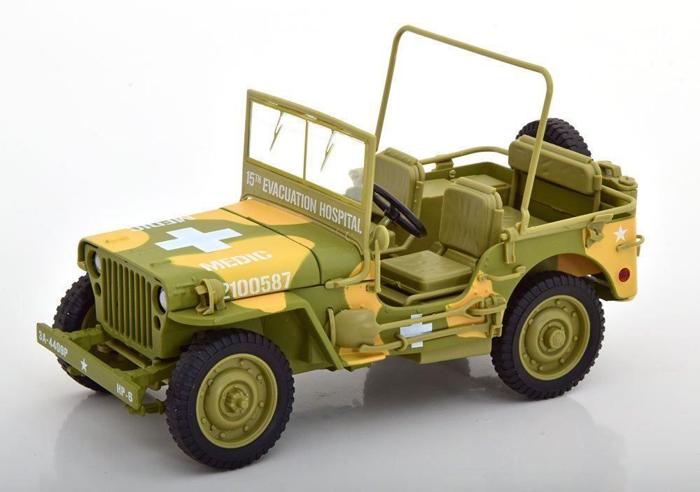 Jeep Willys MB 1942-1945 "Medical US Army camourflage" 1:18 (Neu und ...