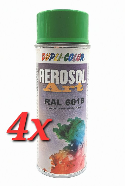 4x 400ml Yellow Green RAL 6018 Dupli-Color Aerosol Art | Kaufen auf Ricardo