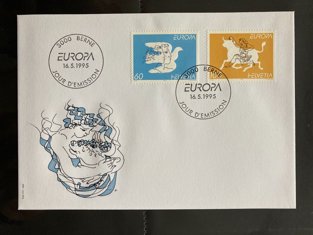 Schweiz 1995 Ersttagsbrief Satz Europa CEPT Hans Erni (Neu (gemäss Beschreibung)) in Liestal für ...