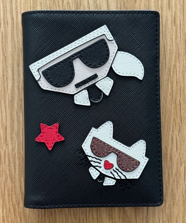 Karl Lagerfeld Reisepass-Etui mit Logo Kartenetui Pass Case (Neu ...