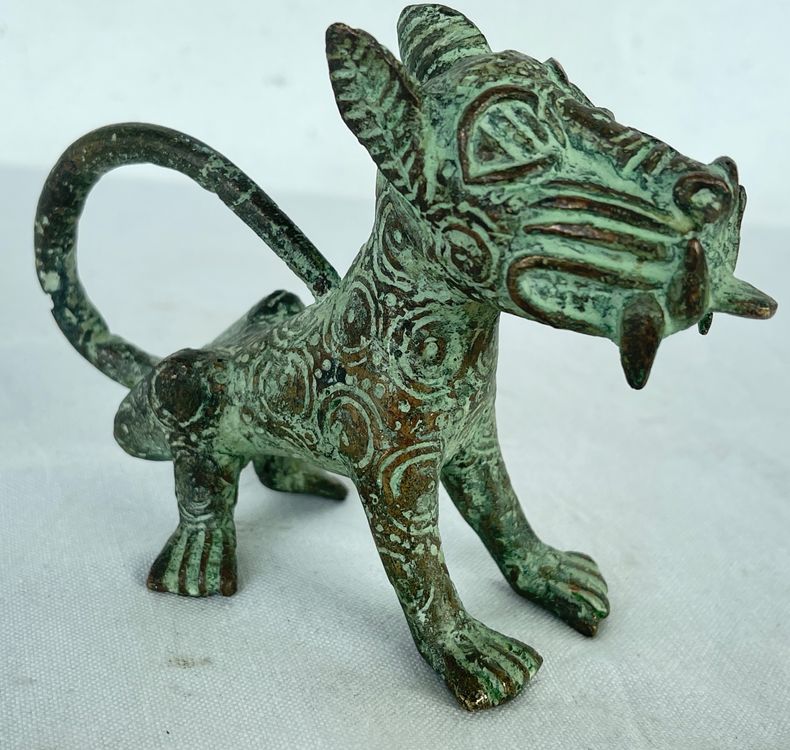 feiner alter Leopard Bronze Benin Höhe 10 cm Länge 13 cm | Kaufen auf Ricardo