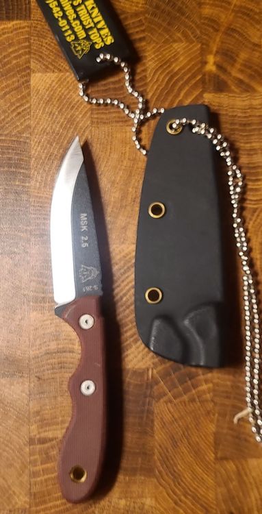 Tops Knives MSK 2.5 Neck Knife-Neu mit Scheide und Kette (Neu (gemäss ...