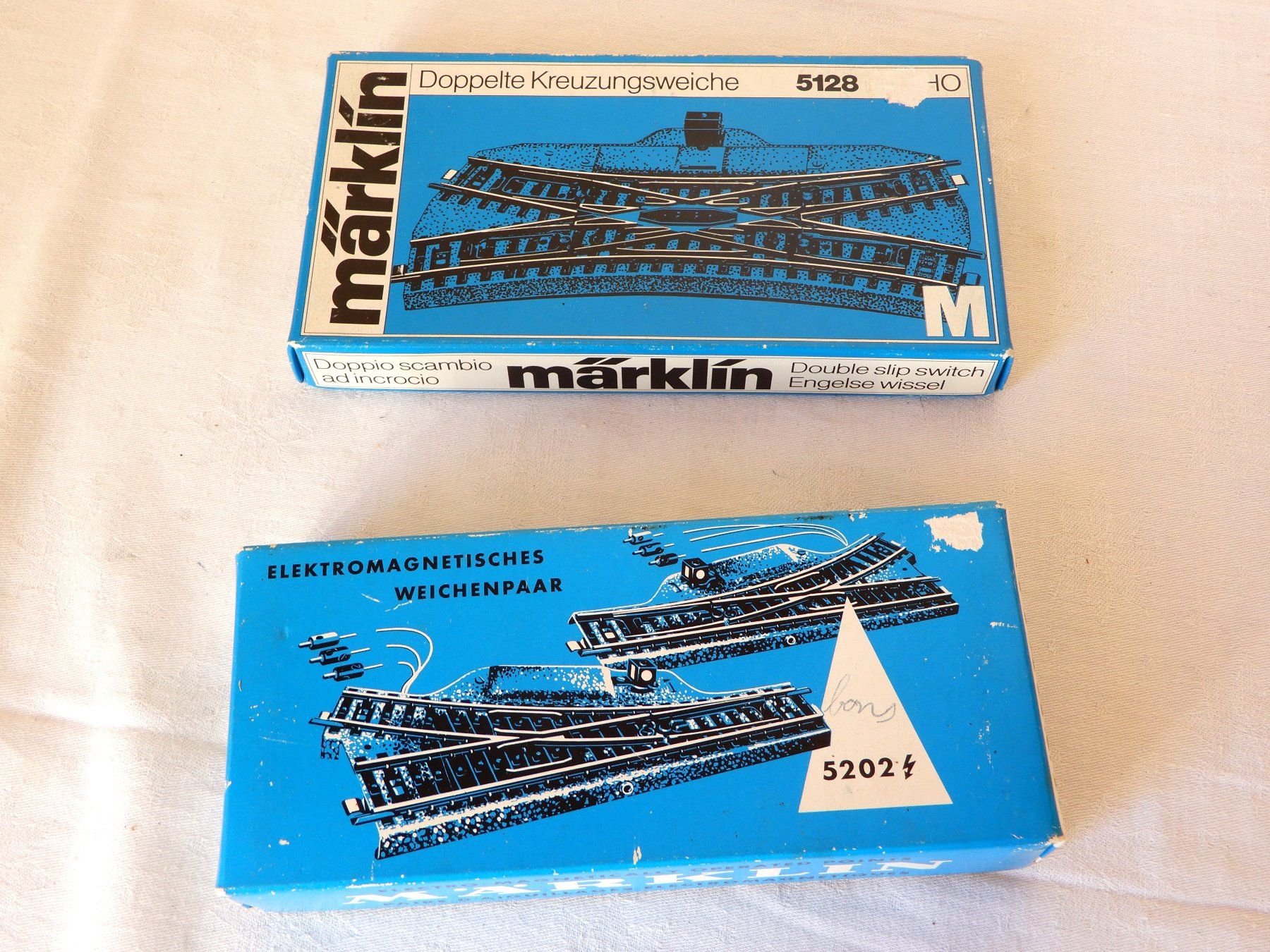 Märklin Weichenpaar 5202 + Doppelkreuzweiche 5128 HO M OVP (Gebraucht ...