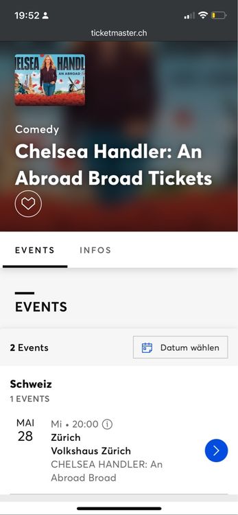 Zwei Tickets für Chelsea Handler in Zürich. 28.05. (Neu und ...