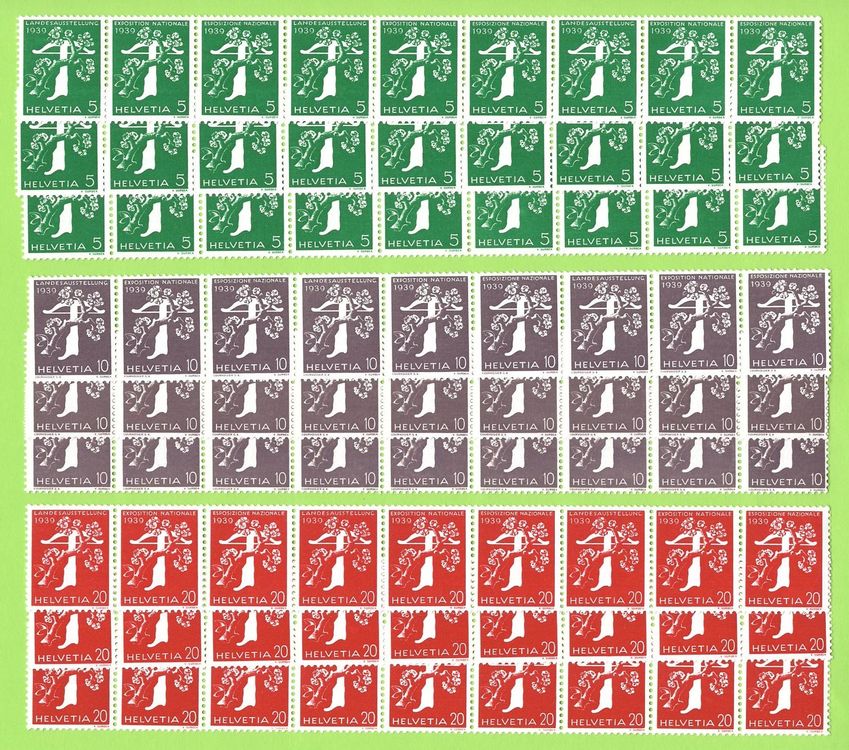 Landi 1939 9 X 9er Streifen 3kompl Sätze Kat 510 Kaufen Auf
