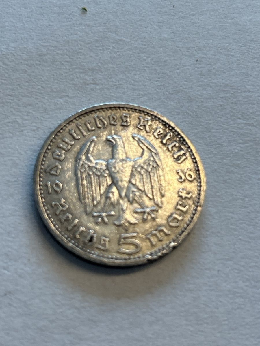 Deutsche Reichsmark 5 Mark Paul von Hindenburg 1936 A Top! (Gebraucht ...