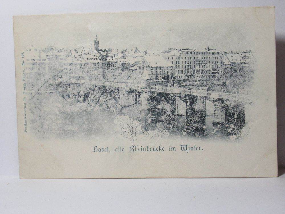 Basel alte Rheinbrücke im Winter | Kaufen auf Ricardo