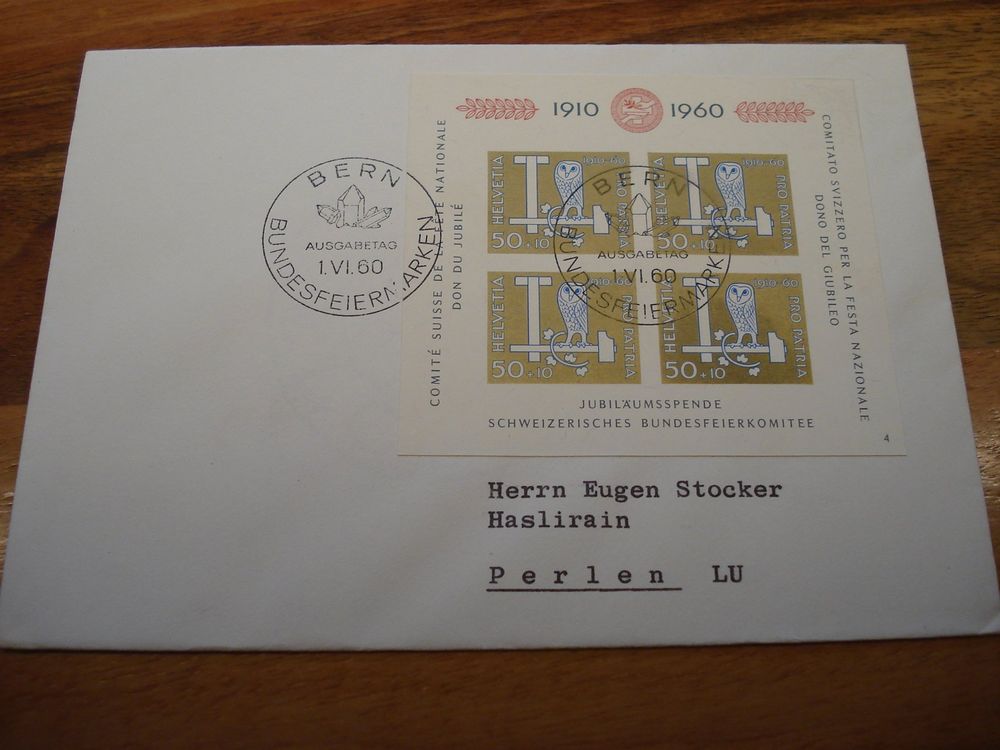 FDC Block Pro Patria 1960, gelaufen | Kaufen auf Ricardo