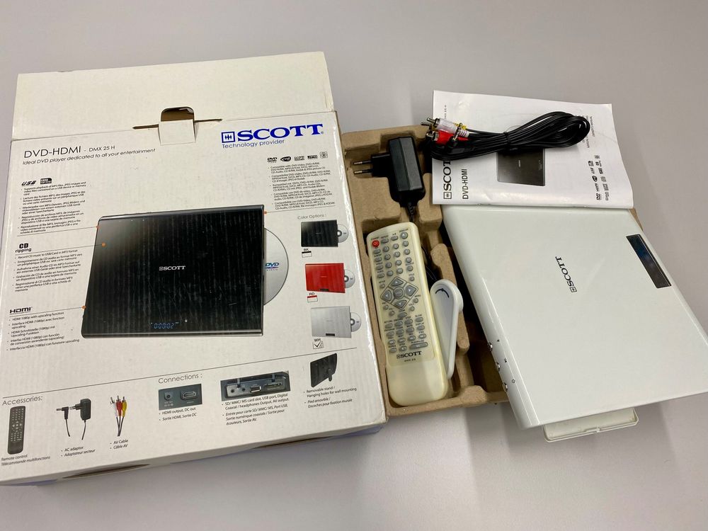 SCOTT Player DVD-HDMI DMX 25 H Weiss in Originalverpackung (Gebraucht) in Rothenthurm für CHF 18 ...