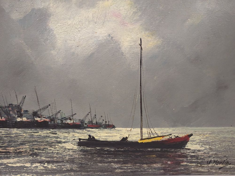 Gemälde mit Rahmen "Boot im Meer" (Gebraucht) in Oberglatt ZH für CHF 10 – nur Abholung auf ...