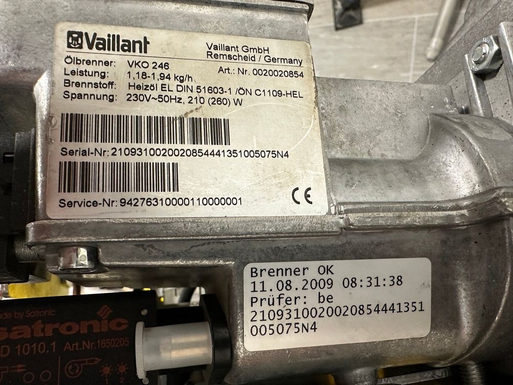 Ölbrenner Vaillant VKO 246 11-19 kW (Gebraucht) in Hägendorf für CHF ...