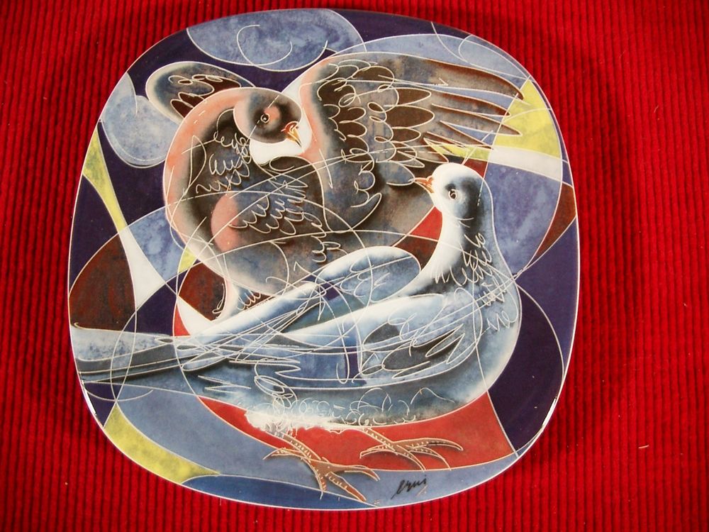 Hans Erni "Die Friedenstauben" Sammlerteller Rosenthal OVP (Neu und ...