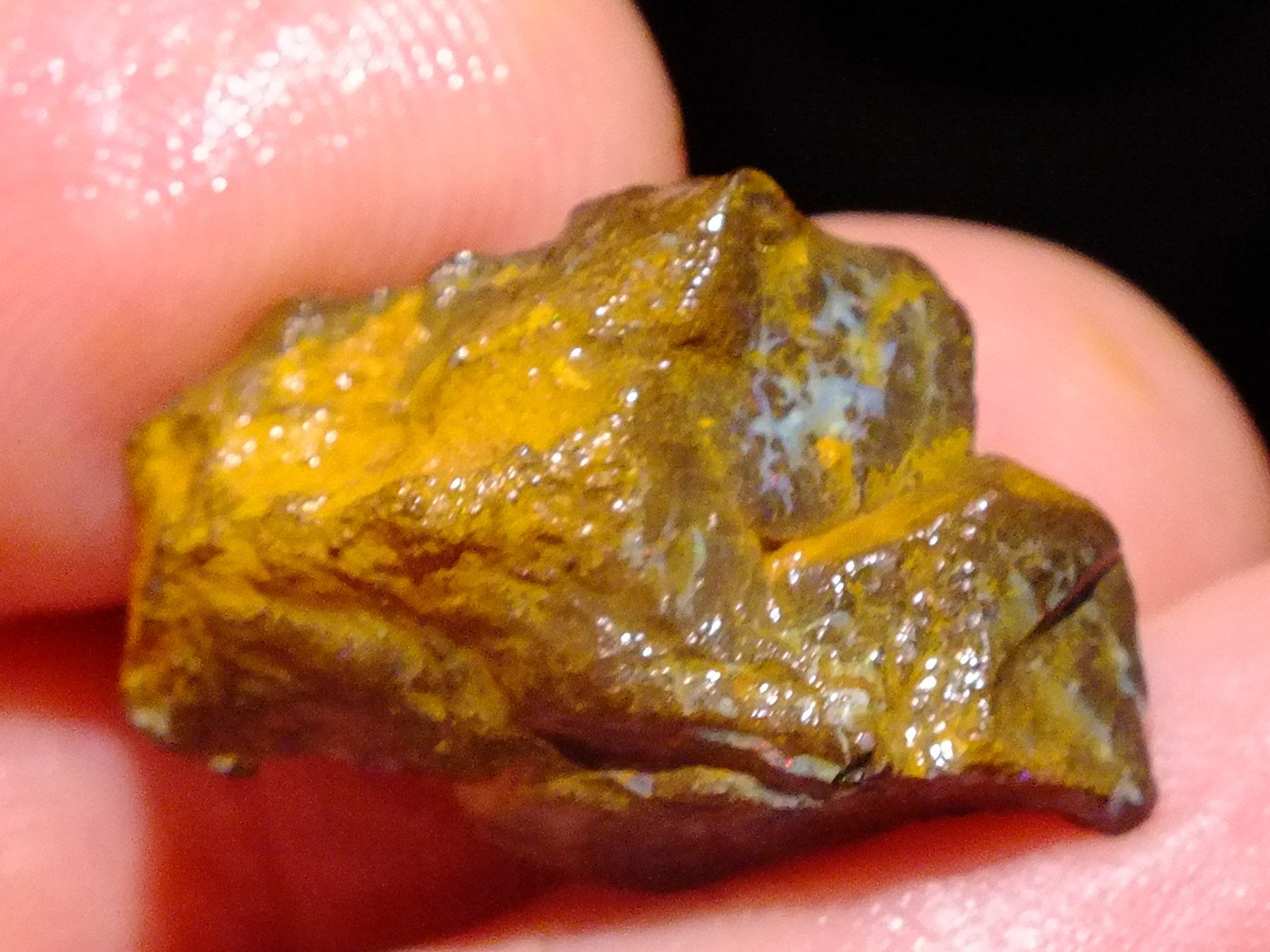 BOULDER ROH OPAL 28 Karat Gebot 1.- Elektrisch Rot Pin feuer (Neu und ...