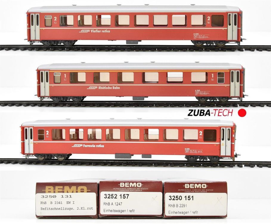 Bemo 3x Personenwagen RhB H0m GS OVP | Kaufen auf Ricardo