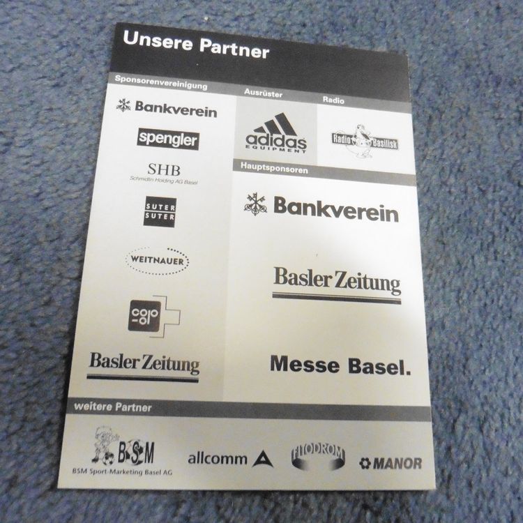 FC-Basel,Foto,90-er J.,Autogramm,Thomas Grüter,Torhüter (Gebraucht) in ...