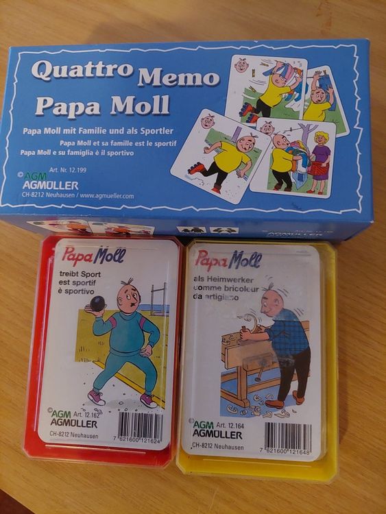 Papa Moll 3 x Quartett 1 x Memo | Kaufen auf Ricardo