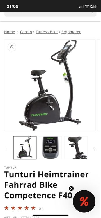 Tunturi Heimtrainer Competence F40 Fahrrad-Bike (Gebraucht) in Ibach für CHF 179 – nur Abholung ...